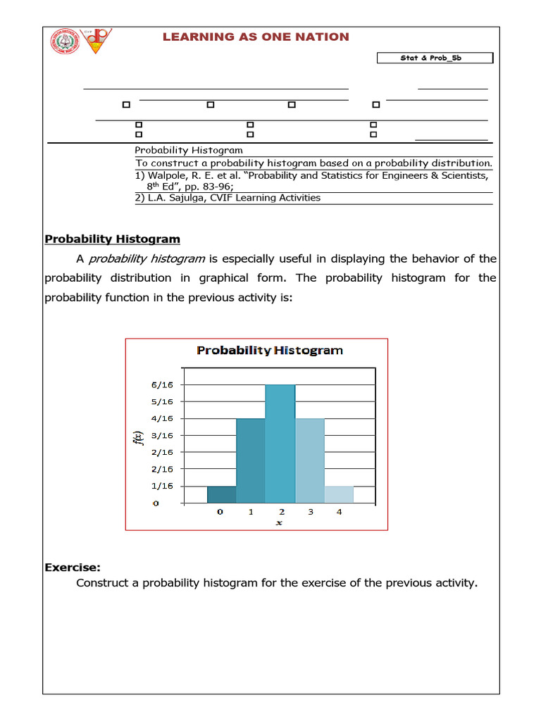 STEM Probability Histogram Task | PDF
