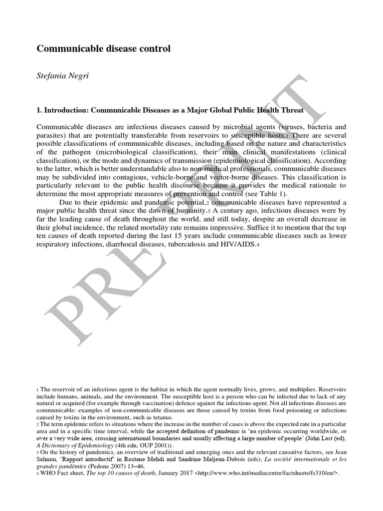 Communicable Diseases Control Strategies Pdf Infection Public Health