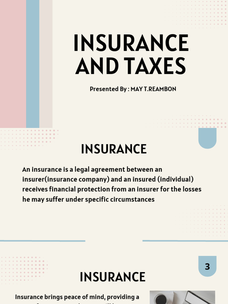 Insurance and Taxes for Financial Literacy | PDF | Insurance | Life ...