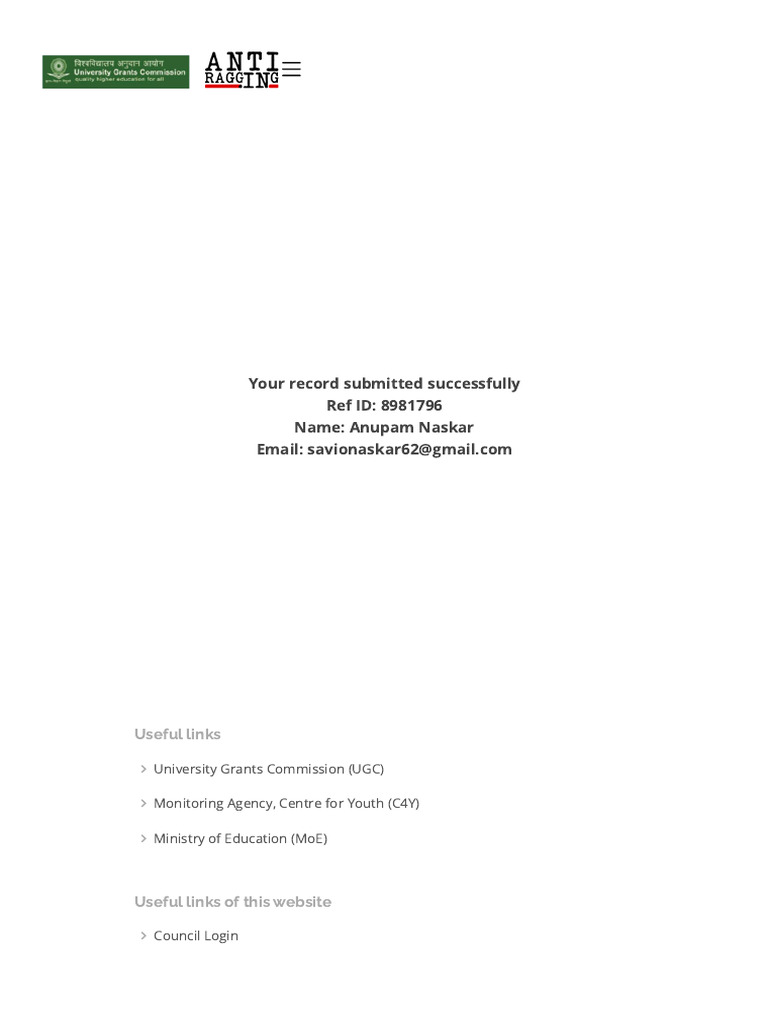 Anti Ragging - Ragging in College - Anti Ragging Affidavit | PDF