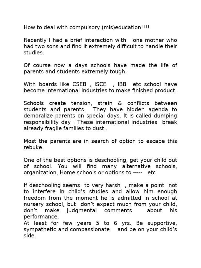 Navigating Compulsory Education Challenges | PDF