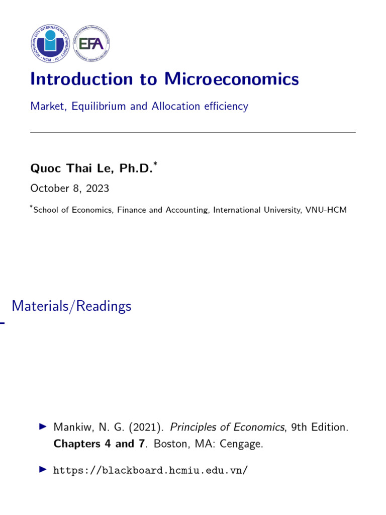 L2 Market Equilibrium Welfare | PDF | Economic Surplus | Supply And Demand