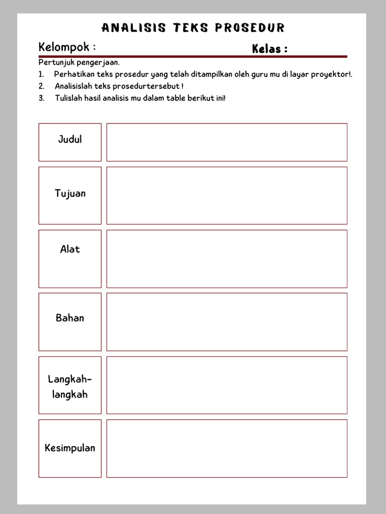 LKPD - Teks Prosedur Kelas IV | PDF