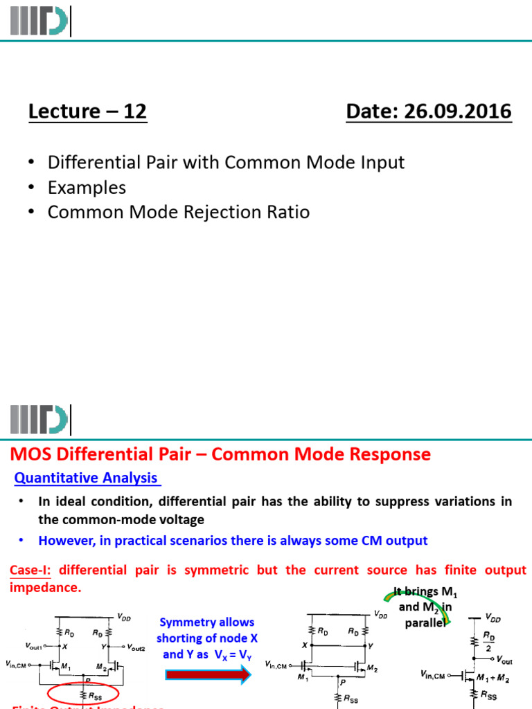 Lect 12 2016 | PDF | Electrical Impedance | Mosfet
