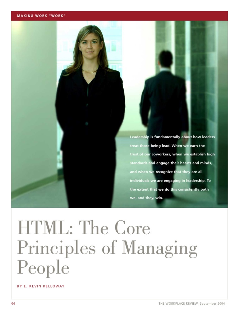 Core Principles Managing People | PDF | Leadership | Transformational ...