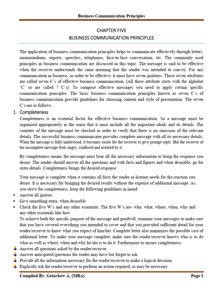 Chapter Five - Principles of Communication | PDF | Communication | Verb