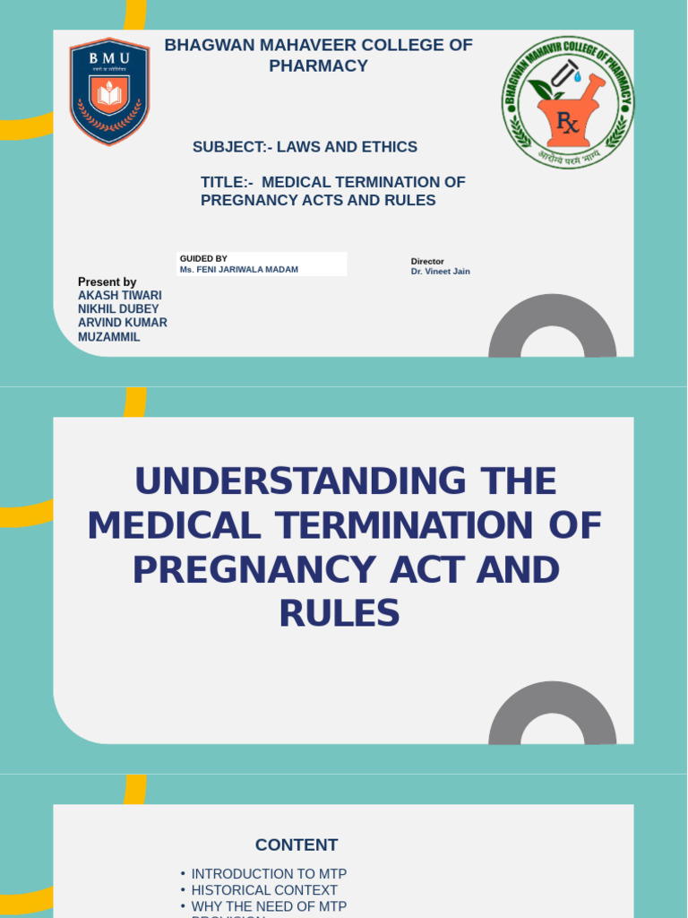Medical Termination Pregnancy Act Feni Madam | PDF | Abortion ...