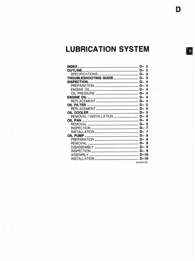 Lubrication System (Chapter D) | PDF