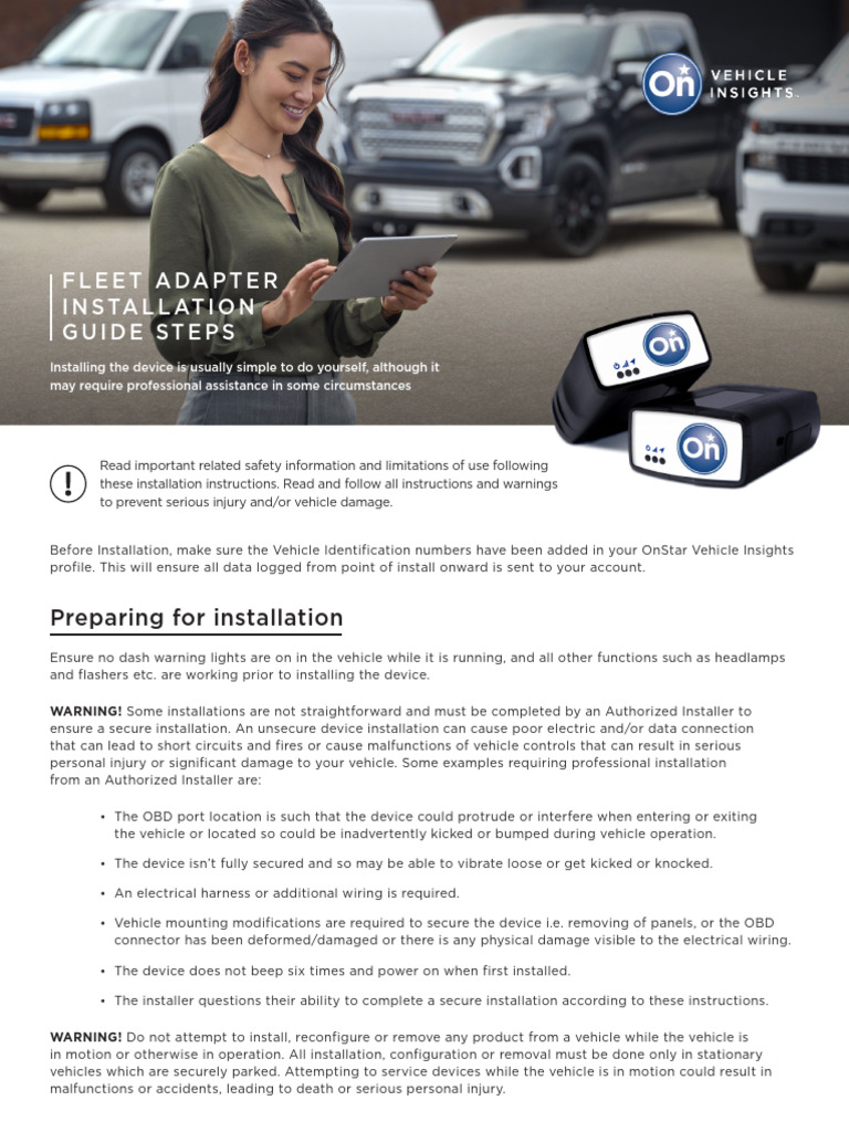 Fleet Adapter Installation Guide | PDF | Manufactured Goods | Vehicles