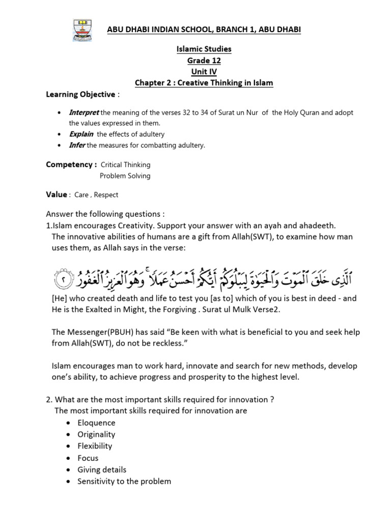 Creative Thinking in Islam: Insights and Applications | PDF | God In ...