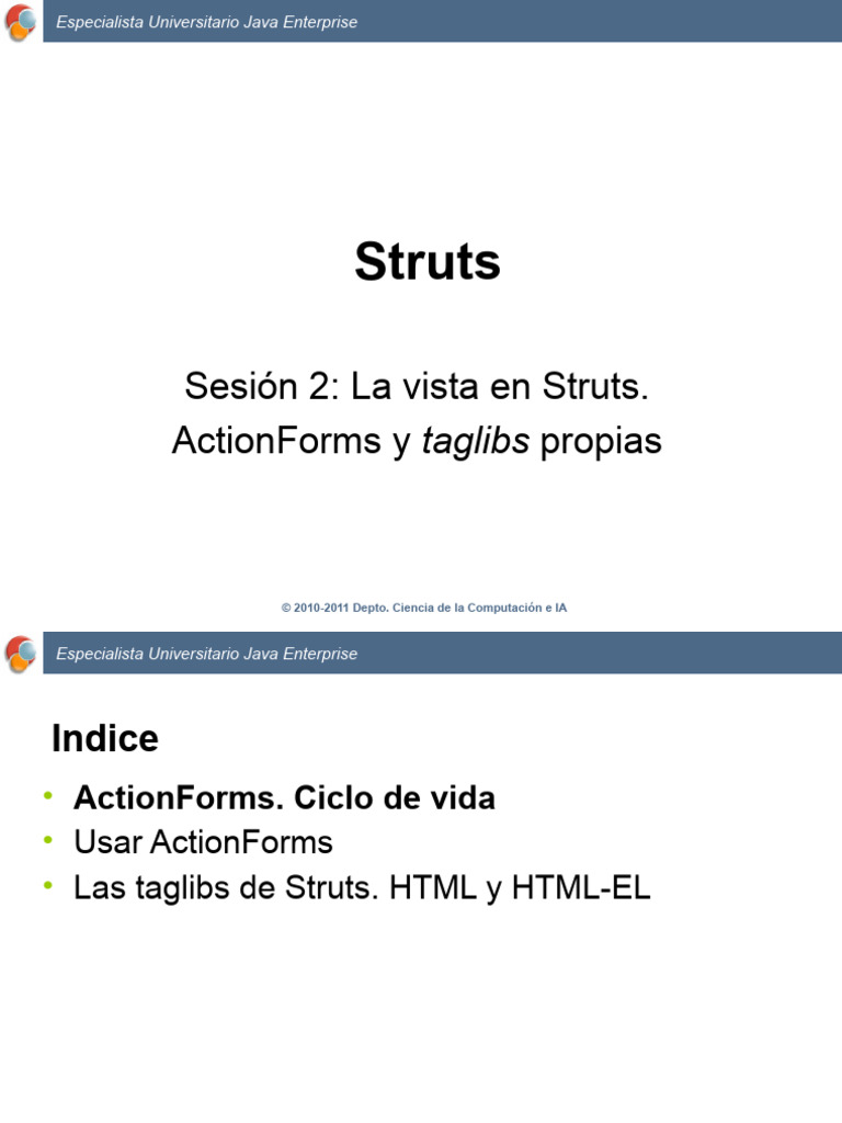 Sesion02 Struts Traspas | PDF | Java (lenguaje de programación) | Software
