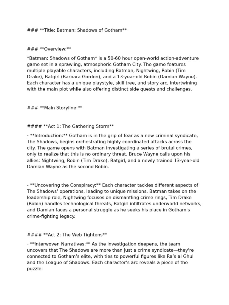 Batman Shadows of Gotham | PDF | Batman | Dc Comics Characters