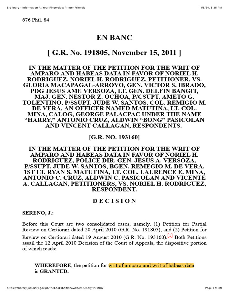 8. In Re Rodriguez vs. Macapagal Arroyo (up to 32) | PDF | Legal ...