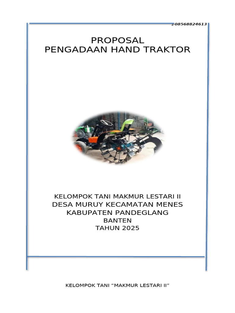 Contoh Pengajuan Proposal Traktor | PDF