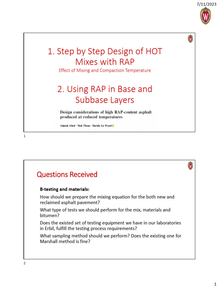 Part 3 Mixnig and Compaction Temp and Deisgn Steps | PDF | Road Surface ...