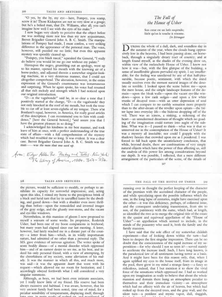 Poe Edgar Allan - The Fall of The House of Usher | PDF