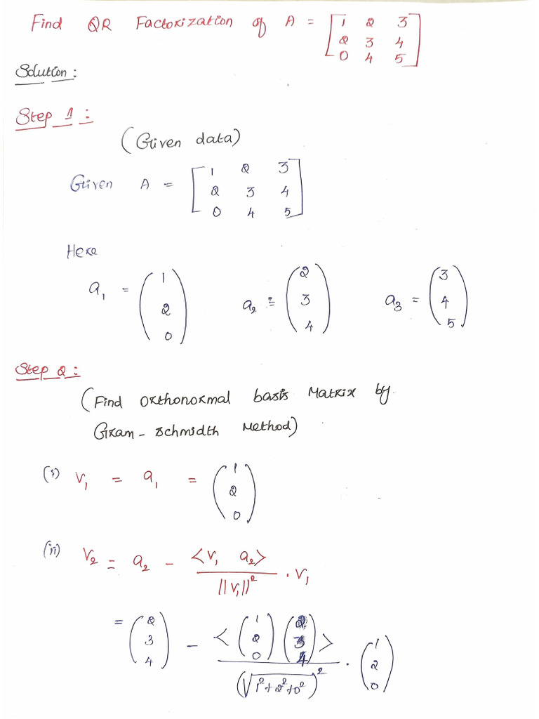 QR Decomposition Problems | PDF