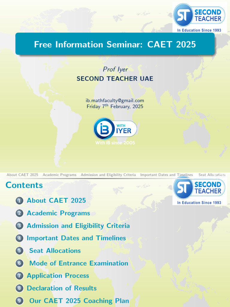 Free_Information_Seminar_for_CAET_2025_-6 | PDF | University And College Admission | Academic Degree