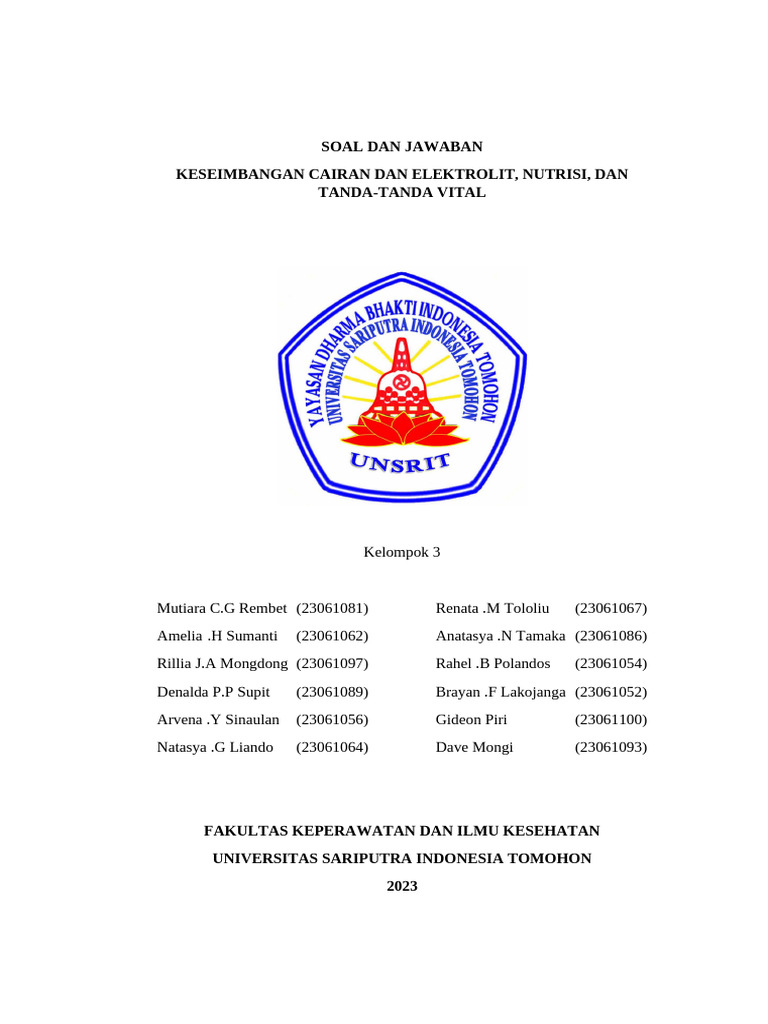 Soal Objektif dan Jawaban KELOMPOK 3 PKDM 1B[1] | PDF