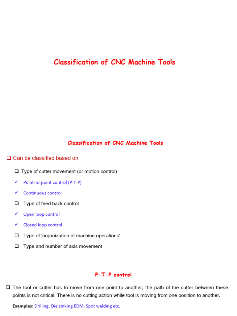Classification of CNC Machine Tools | PDF | Electric Motor | Numerical ...
