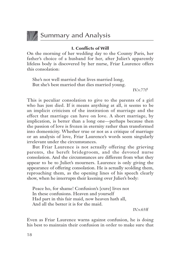 Romeo and Juliet (New Edition) - (Summary and Analysis) | PDF ...
