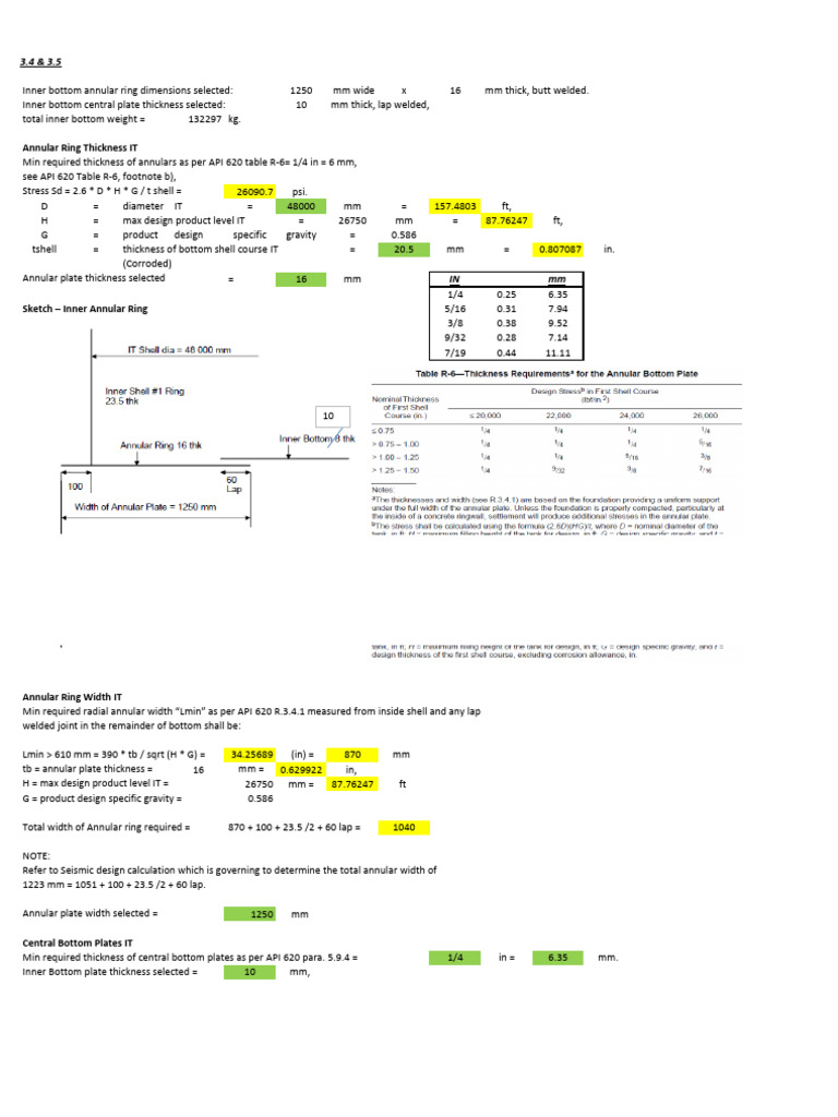 API620 Annular Plate Calculations | PDF | Mechanical Engineering