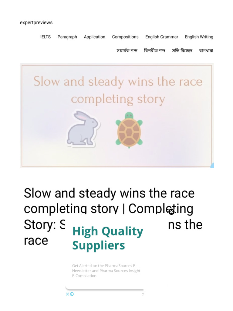 Slow and Steady Wins the Race Completing Story _ Completing Story_ Slow ...