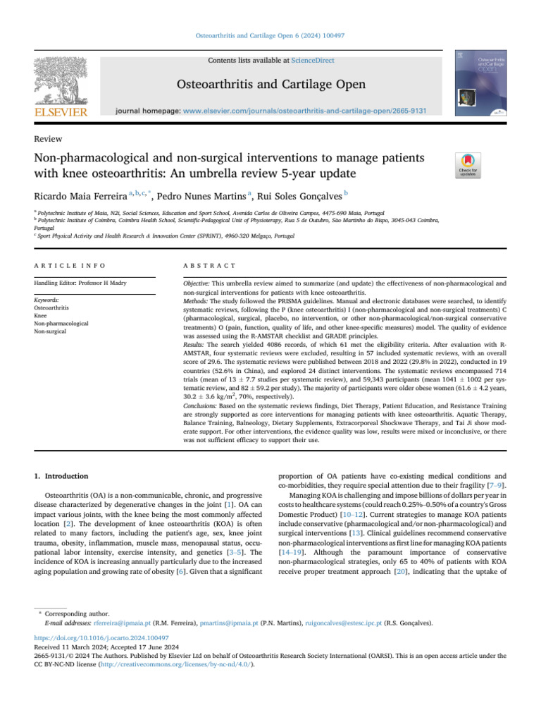 Non-pharmacological and Non-surgical Interventions to Manage Patients | PDF | Systematic Review ...