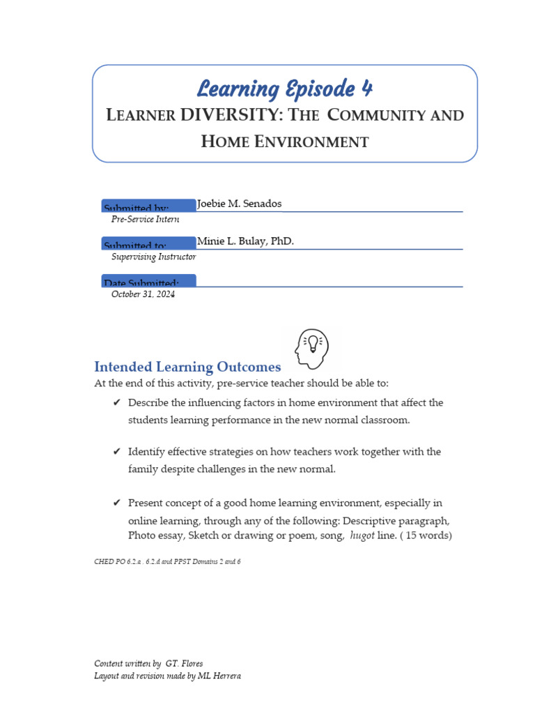 Fs 1 Learning Episode 4 | PDF | Learning | Teachers