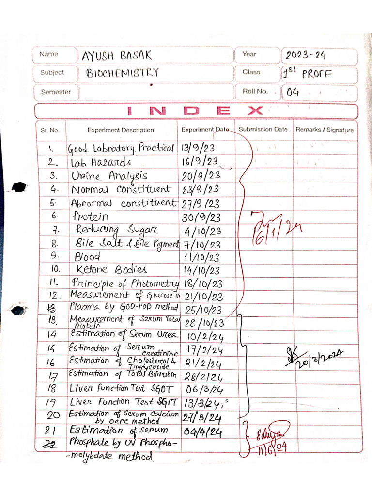 BIOCHEMISTRY Practical | PDF