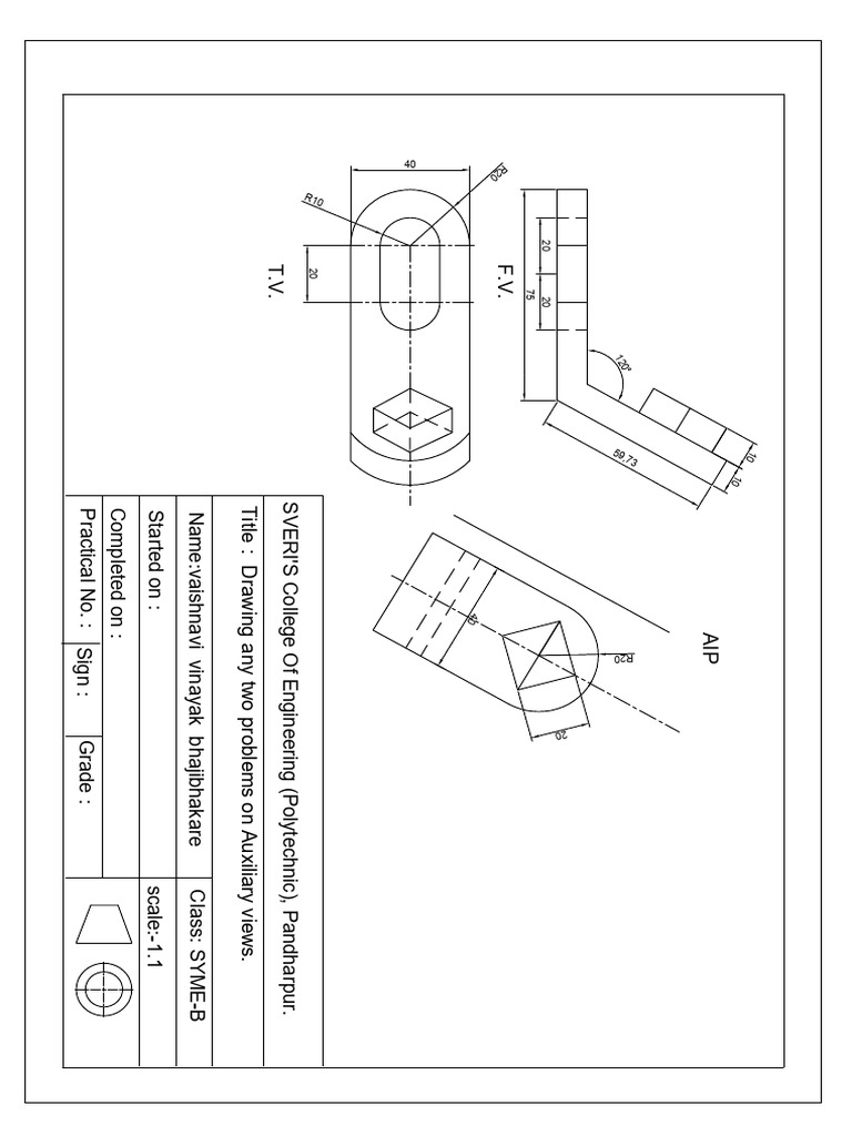Auxiliary Views Drawing Guide | PDF