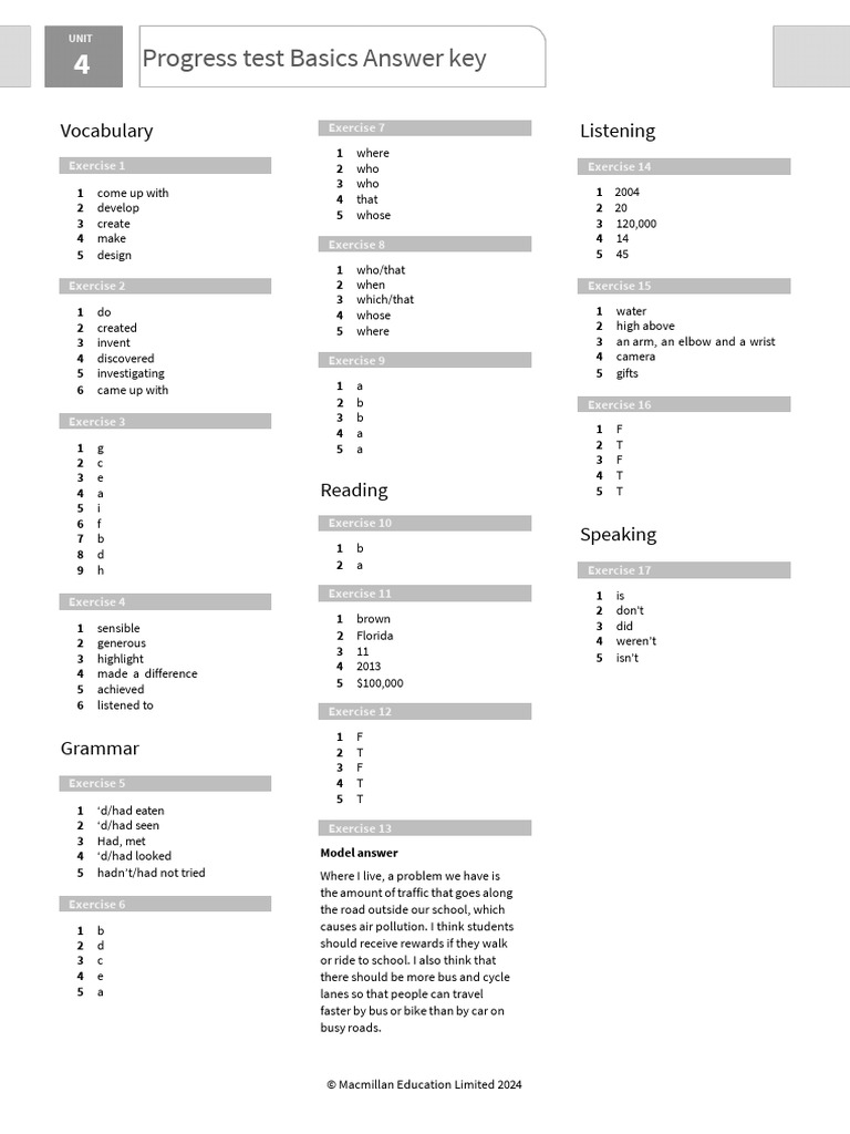 WeBe L3 U4 Test Basics AK | PDF