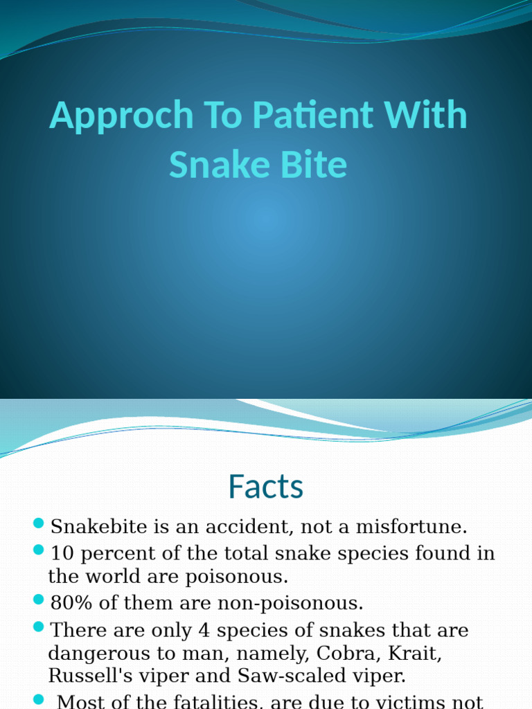 Approch To Patient With Snake Bite | PDF | Thrombus | Bleeding