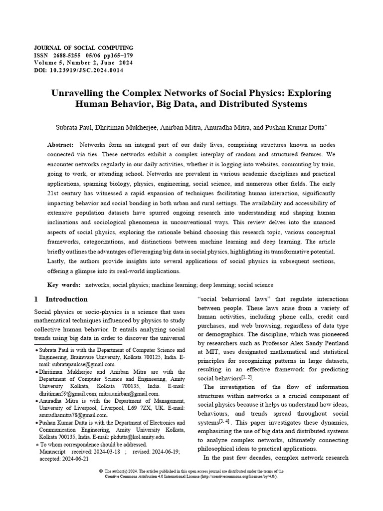 Unravelling The Complex Networks of Social Physics Exploring Human Behavior Big Data and ...