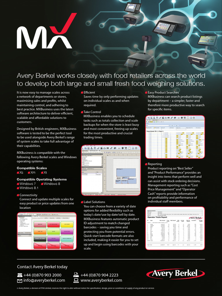 Avery Berkel MX Business Utility Software Brochure | PDF | Barcode ...