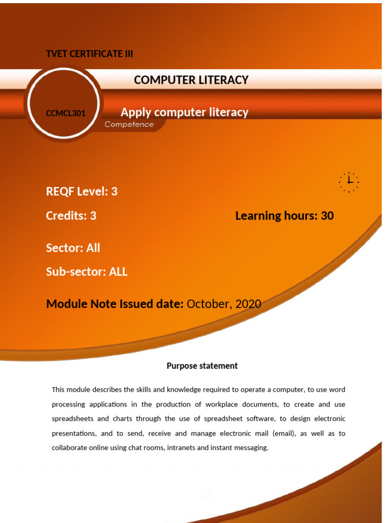 Computer Literacy Module Overview | PDF | Image Scanner | Printer ...