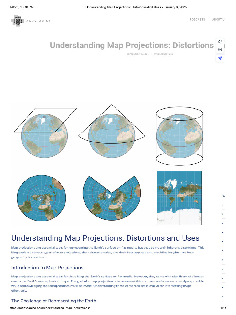 Understanding Map Projections_ Distortions And Uses - January 6, 2025 ...