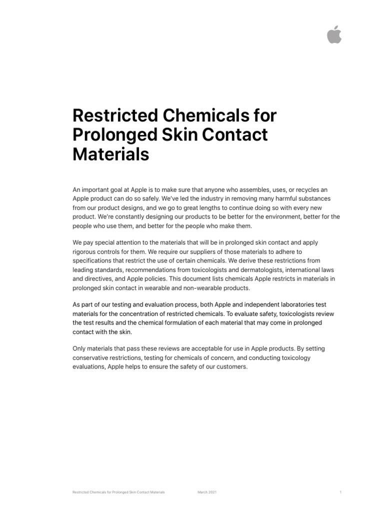 Restricted Chemicals For Wearables | PDF | Toxicology | Chlorine
