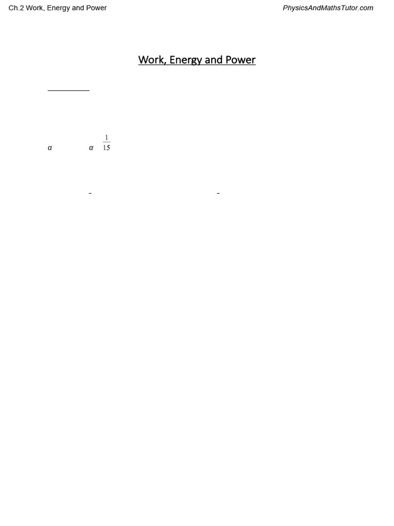 Ch.2 Work, Energy and Power | PDF | Force | Friction