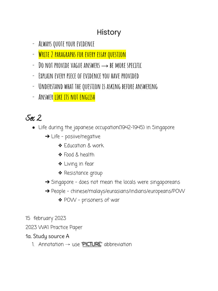 Secondary 2 History Notes | PDF