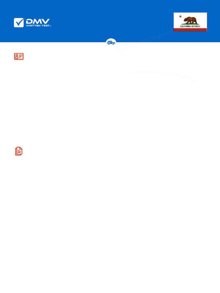 DMV Cheat Sheet California en Car Standard | PDF | Traffic ...