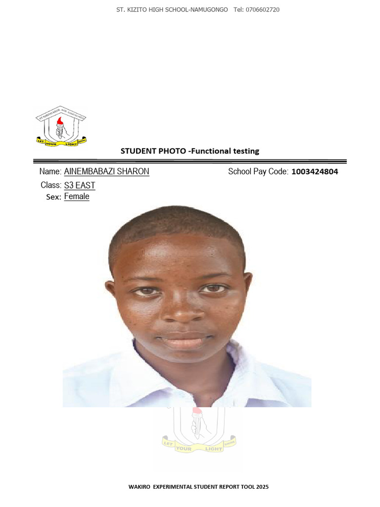 AINEMBABAZI SHARONReportCard | PDF