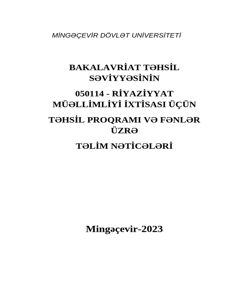 Riyaziyyat FTN | PDF