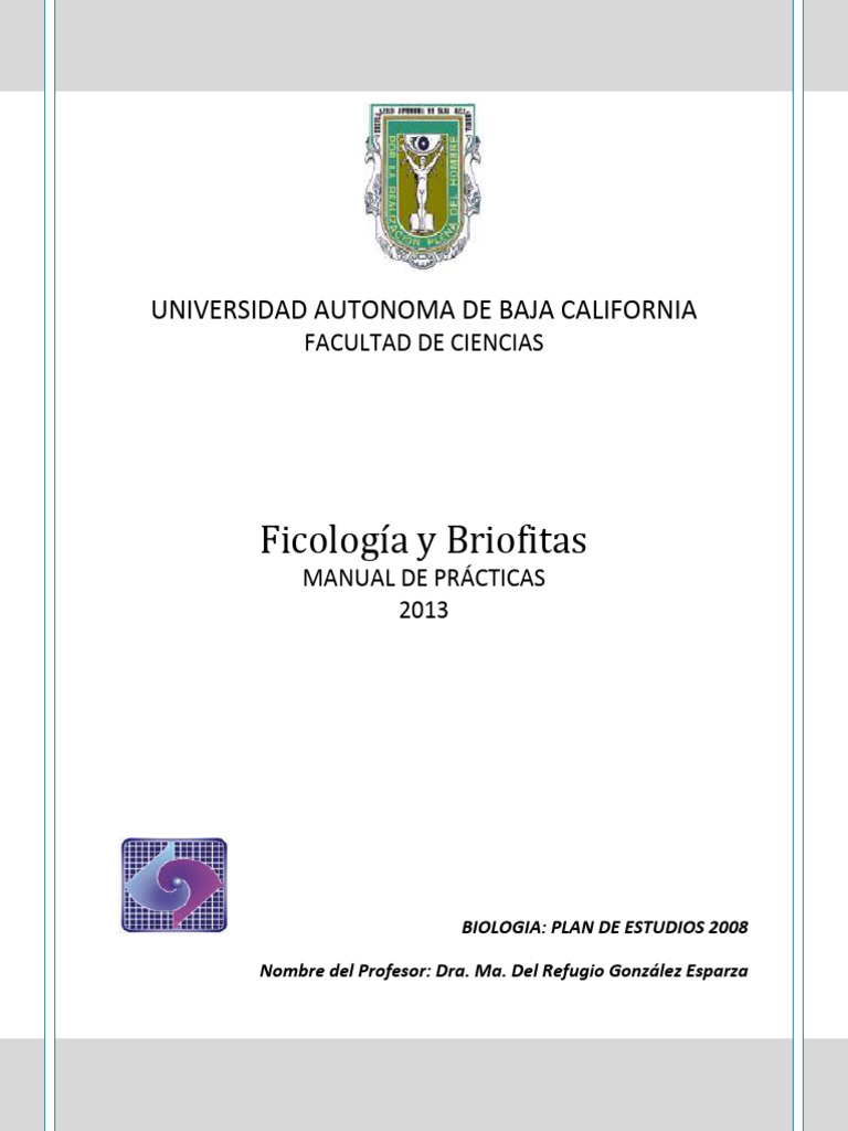 Manual de Prácticas de Ficología y Briofitas | PDF | Plantas | Botánica
