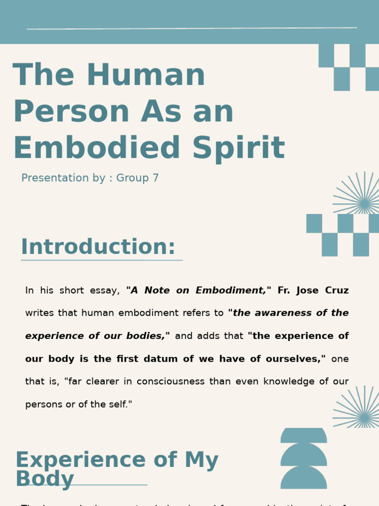 Understanding Human Embodiment | PDF | Ontology | Experience