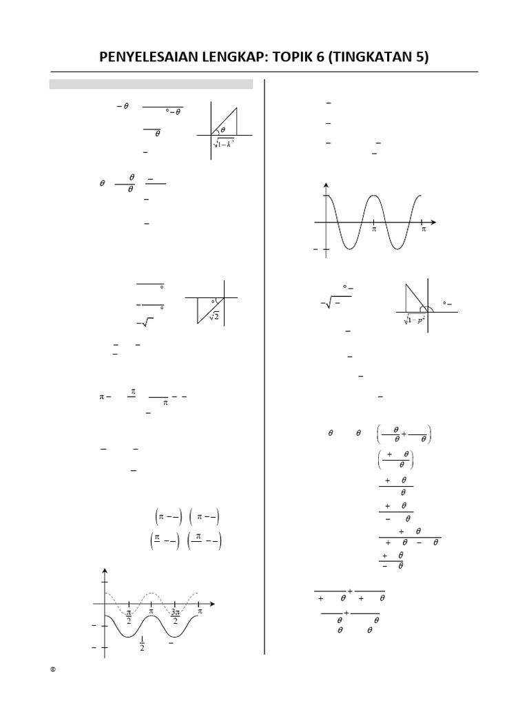 SPM Additional Math Trigonometry Solutions | PDF