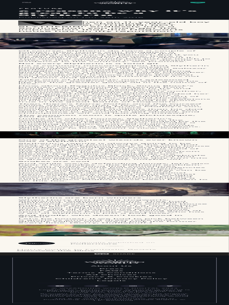 6 Reasons Why It's Great To Be A Slytherin Wizarding World | PDF ...