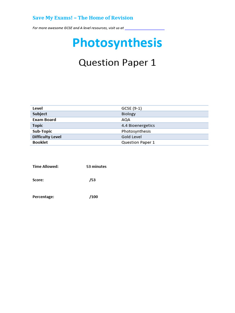 High Demand Photosynthesis qp1 | PDF | Photosynthesis | Leaf