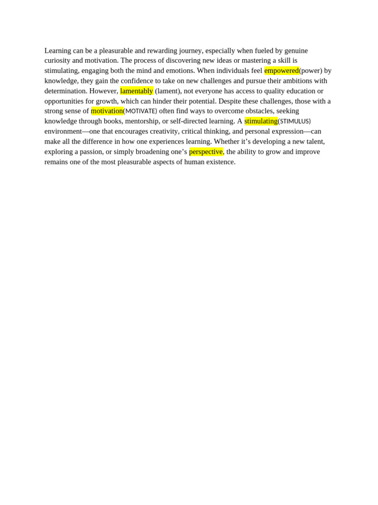 Learning Can Be A Pleasurable and Rewarding Journey | PDF